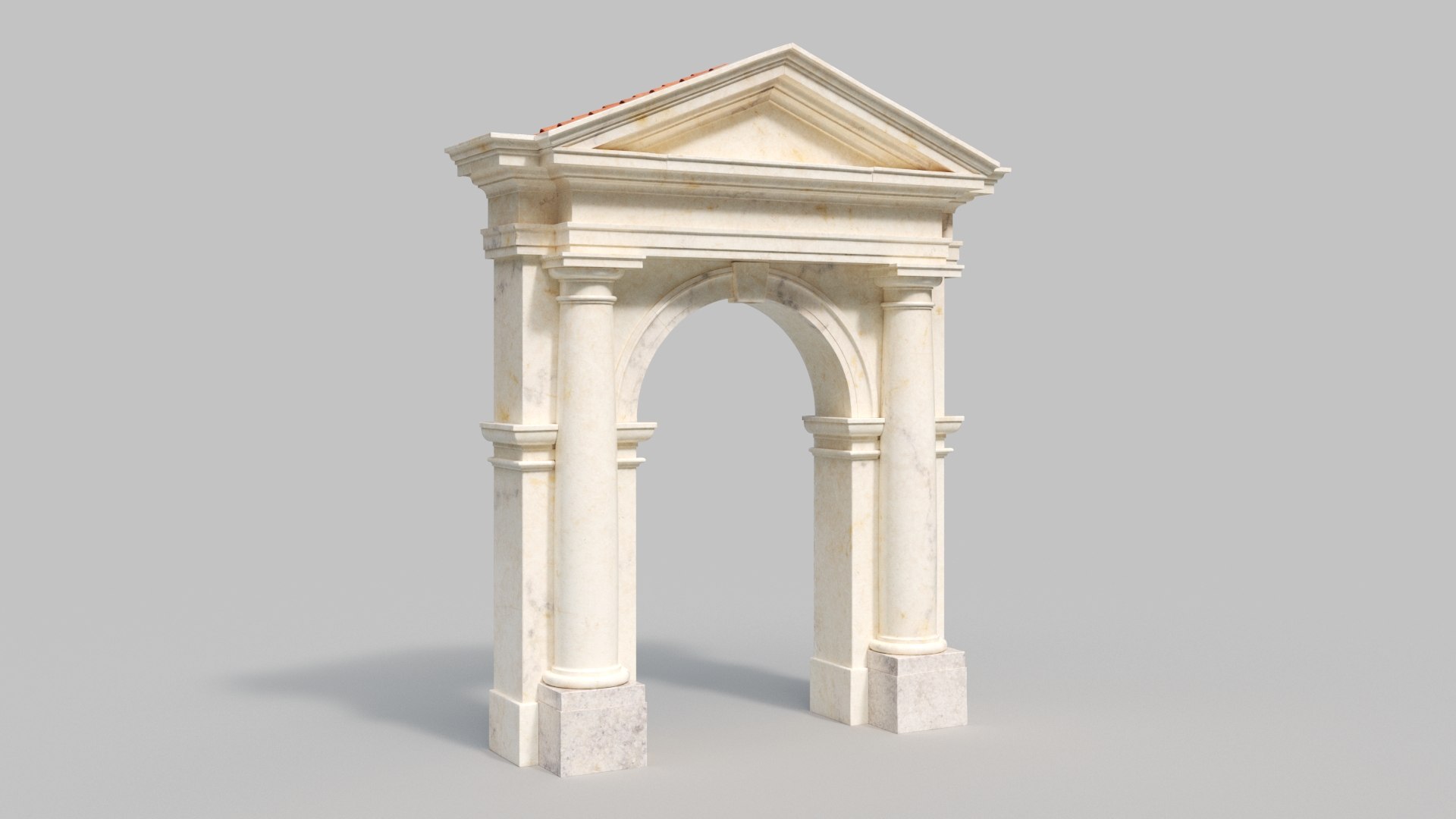 3D Classic Tuscan Entrance with Pediment model - TurboSquid 1876819