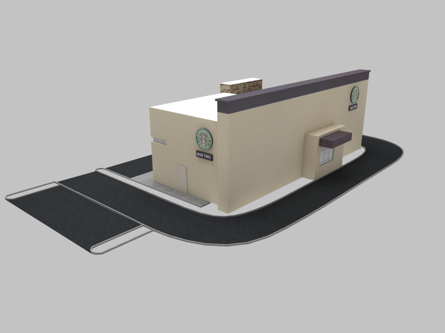 3D starbucks exterior model - TurboSquid 1316752
