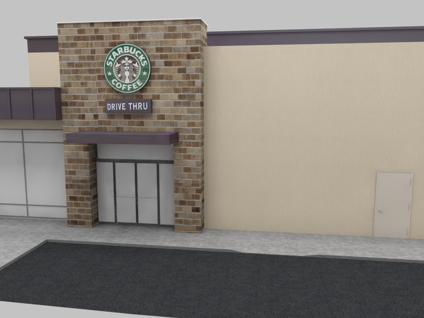 3D Starbucks Exterior Model - TurboSquid 1316752