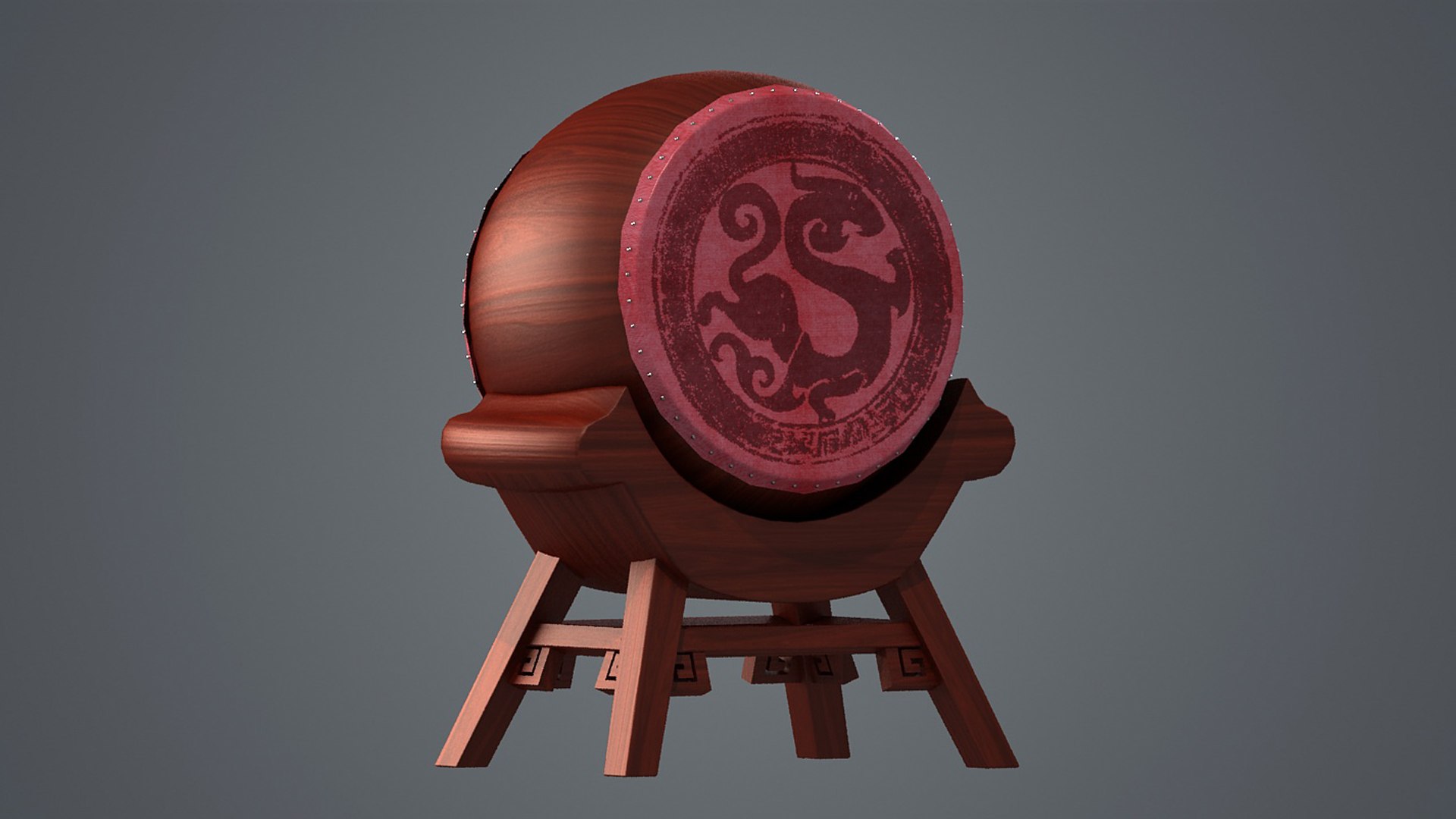 War Drum Military Drum Shengtang Drum Gongs And Drums 3D Model ...