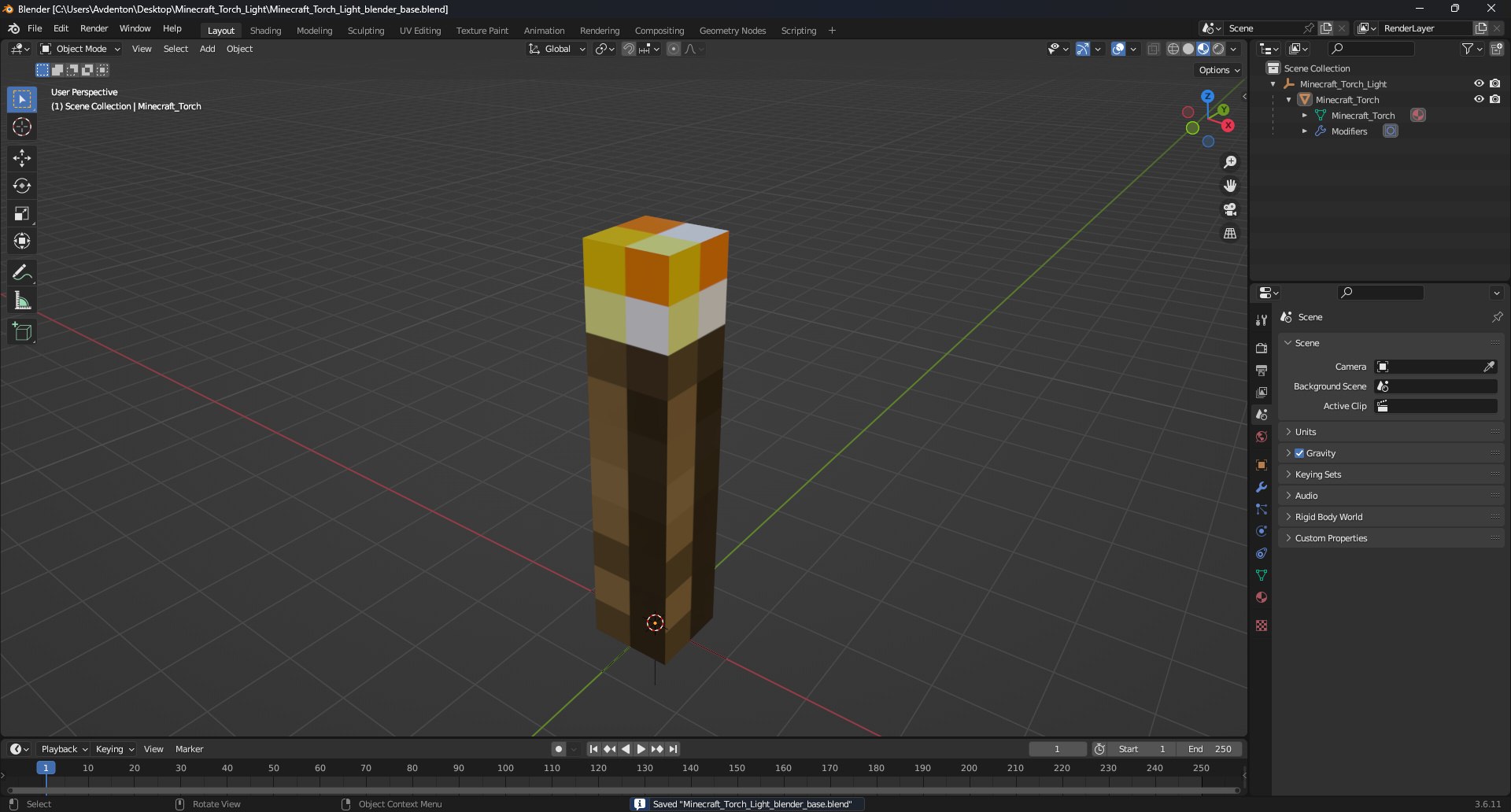 Minecraft Torch Light 3D Model - TurboSquid 2292340
