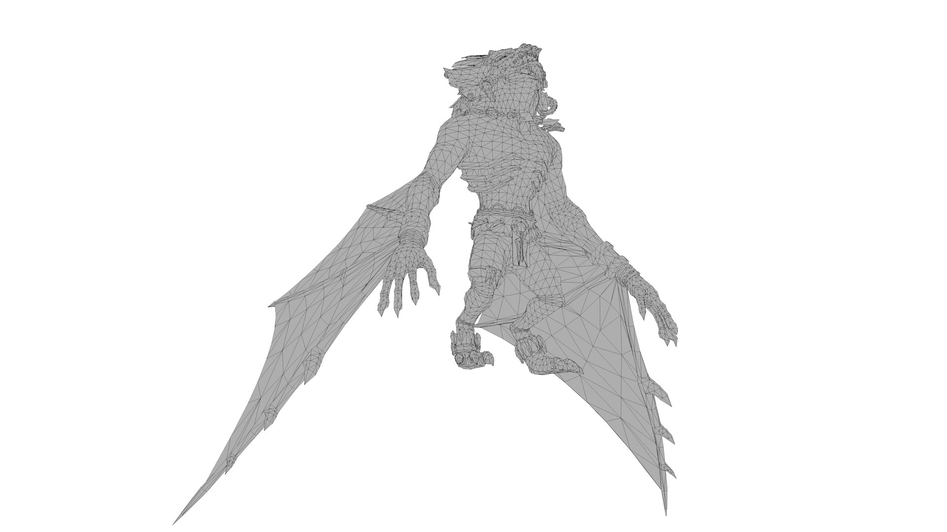 3D Winged Demon Creature Stylized Game Ready Flying Monster 3D Model ...
