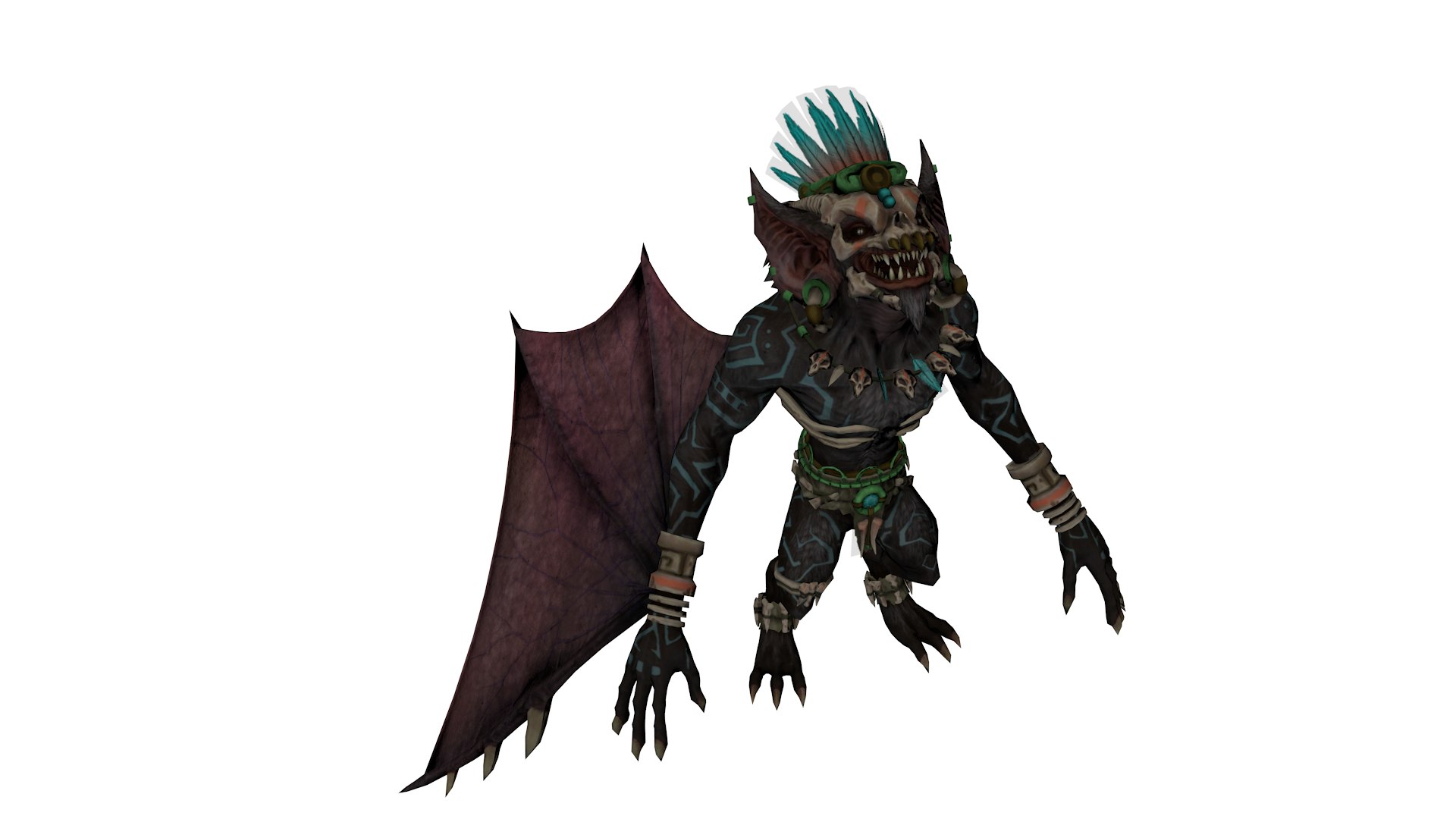 3D Winged Demon Creature Stylized Game Ready Flying Monster 3D Model ...