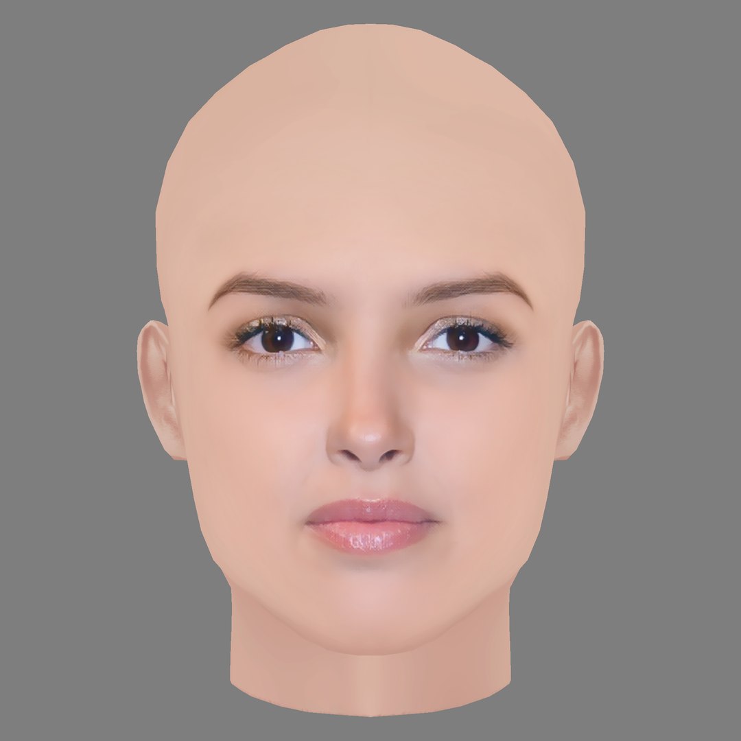Lyna Khoudri Head - No Hair - Low Poly Head For Game Model - TurboSquid ...