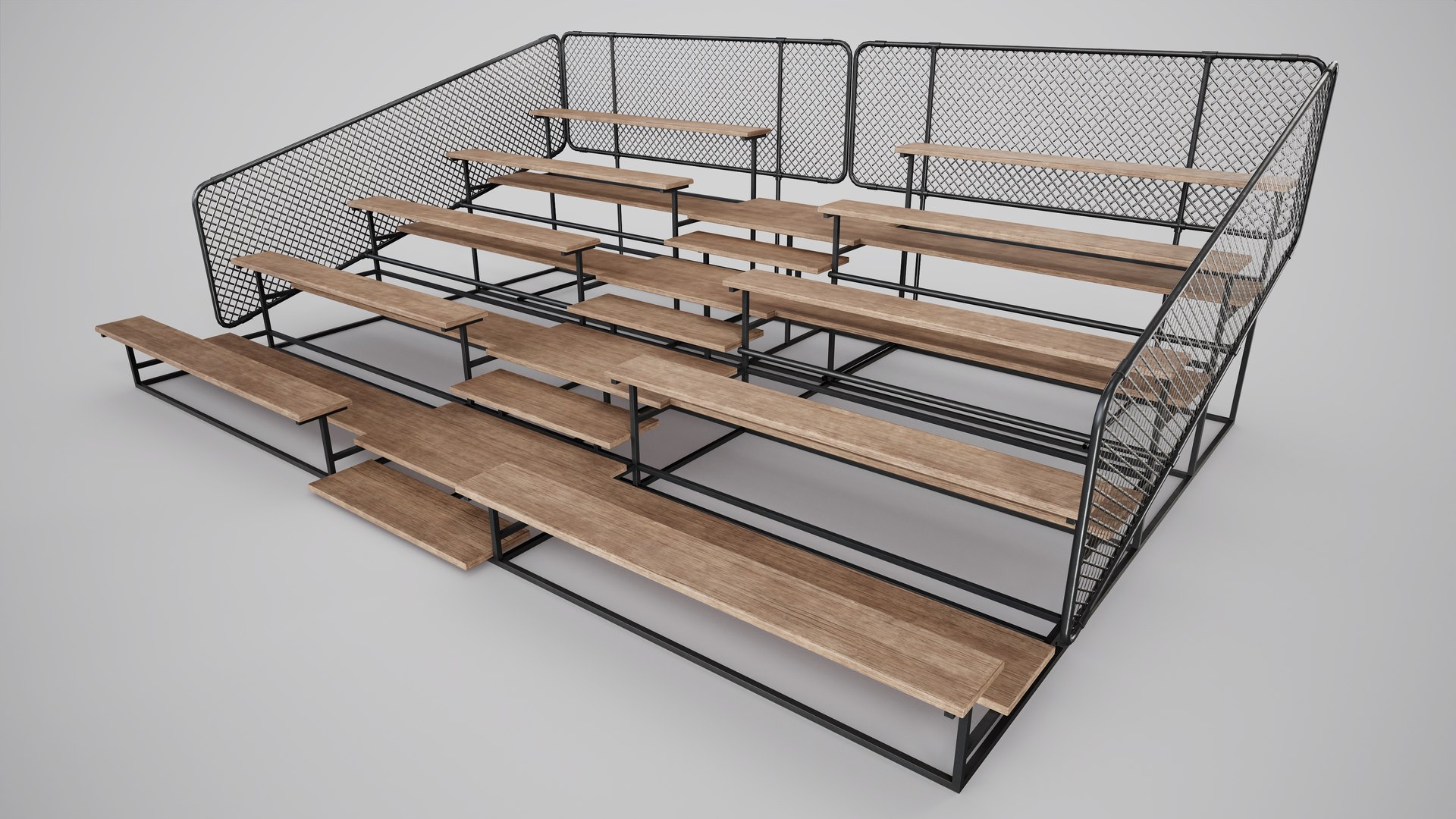 3D Painted Metal School Bleachers Model - TurboSquid 2174663