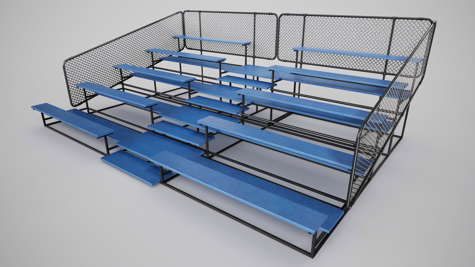 3D Painted Metal School Bleachers Model - TurboSquid 2174663
