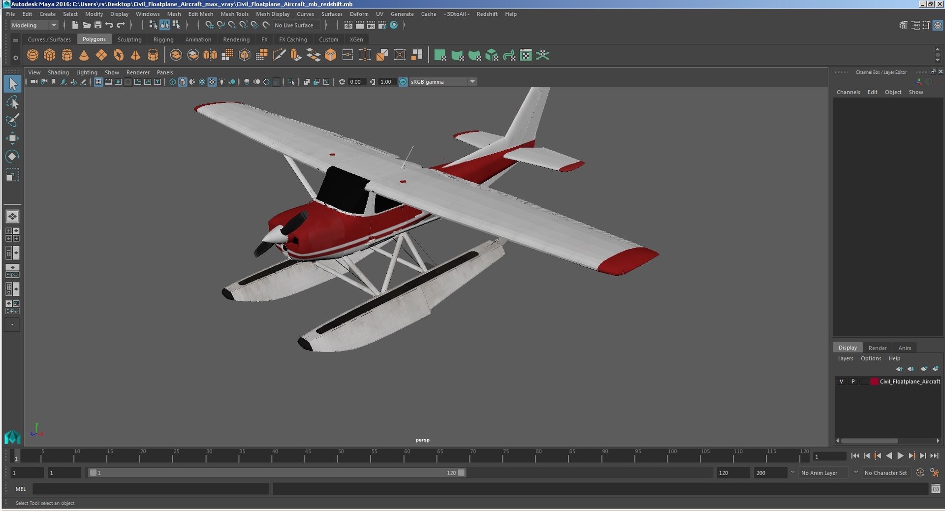 3D Model Civil Floatplane Aircraft Floats - TurboSquid 1602869