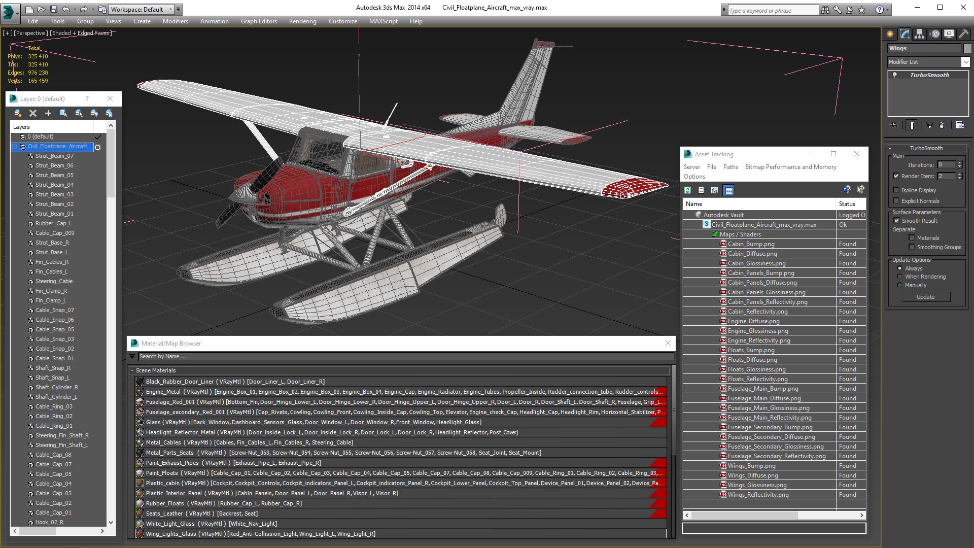 3D Model Civil Floatplane Aircraft Floats - TurboSquid 1602869