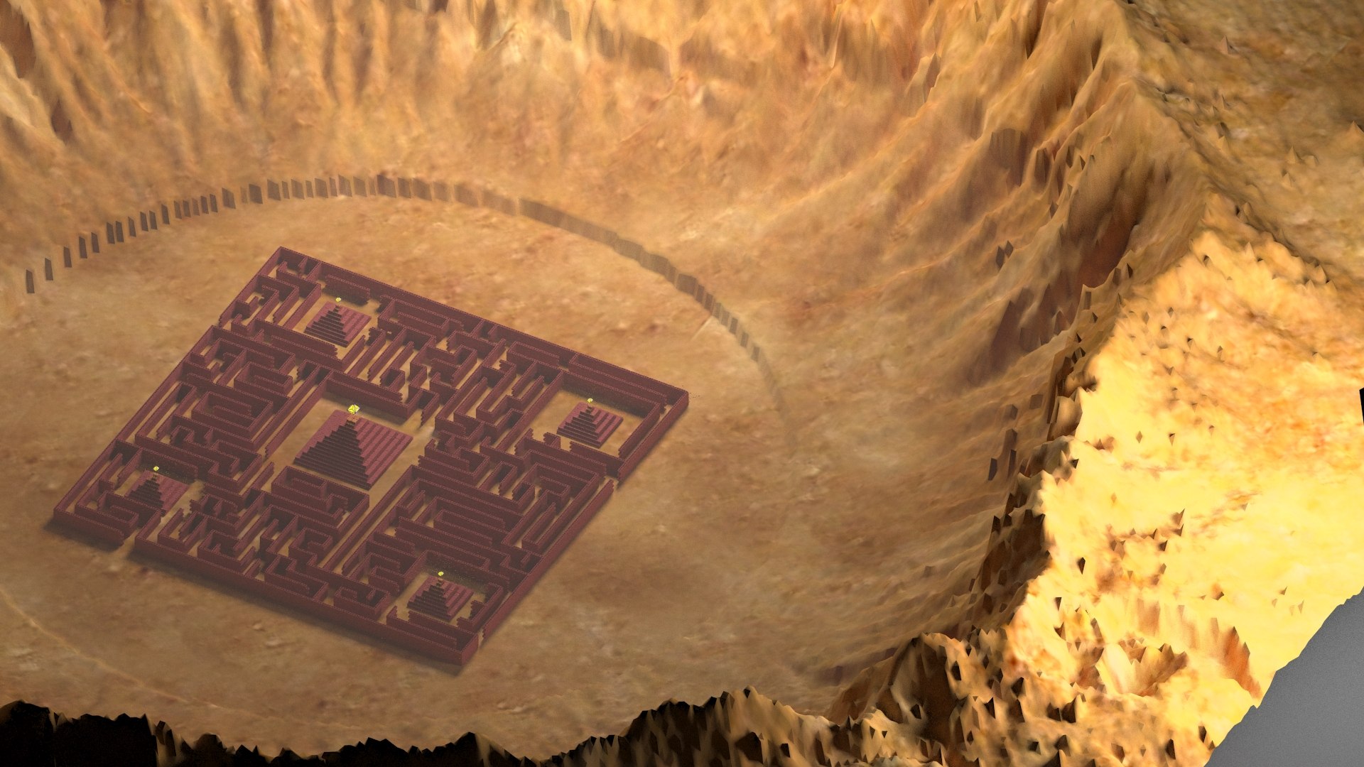 3D Maze Crater Or Labyrinth Mountain - TurboSquid 1875799