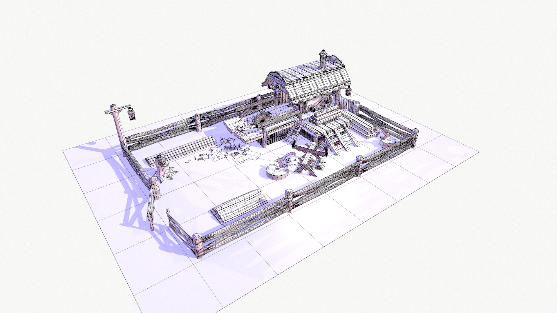 Cartoon Sawmill 3D Model - TurboSquid 1278570