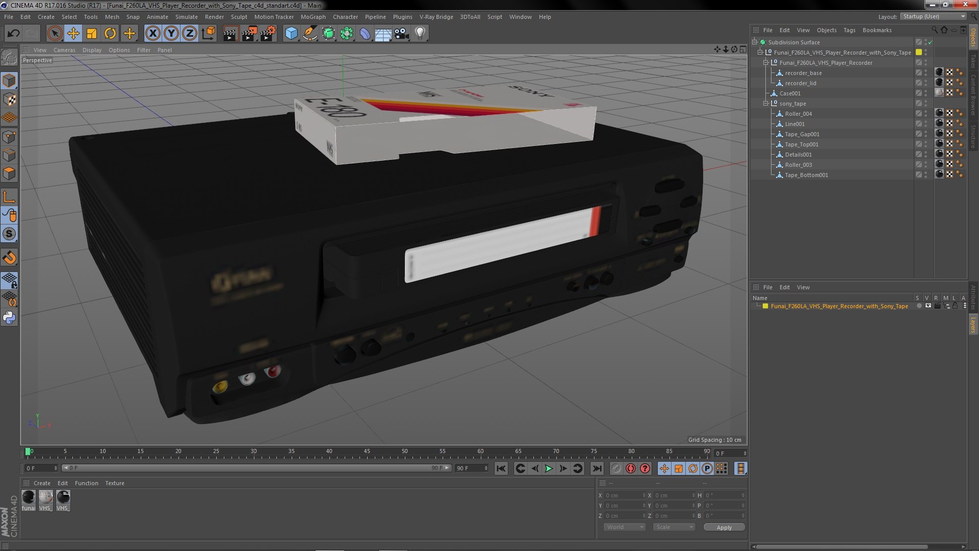 3D Funai F260LA VHS Player Recorder With Sony Tape - TurboSquid 1881123