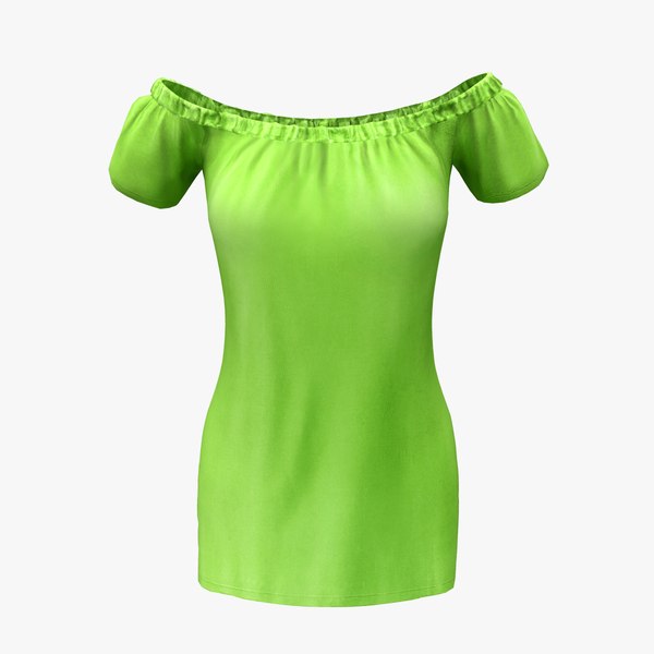 modelo 3d Vestido de playa de verano con hombros descubiertos ...