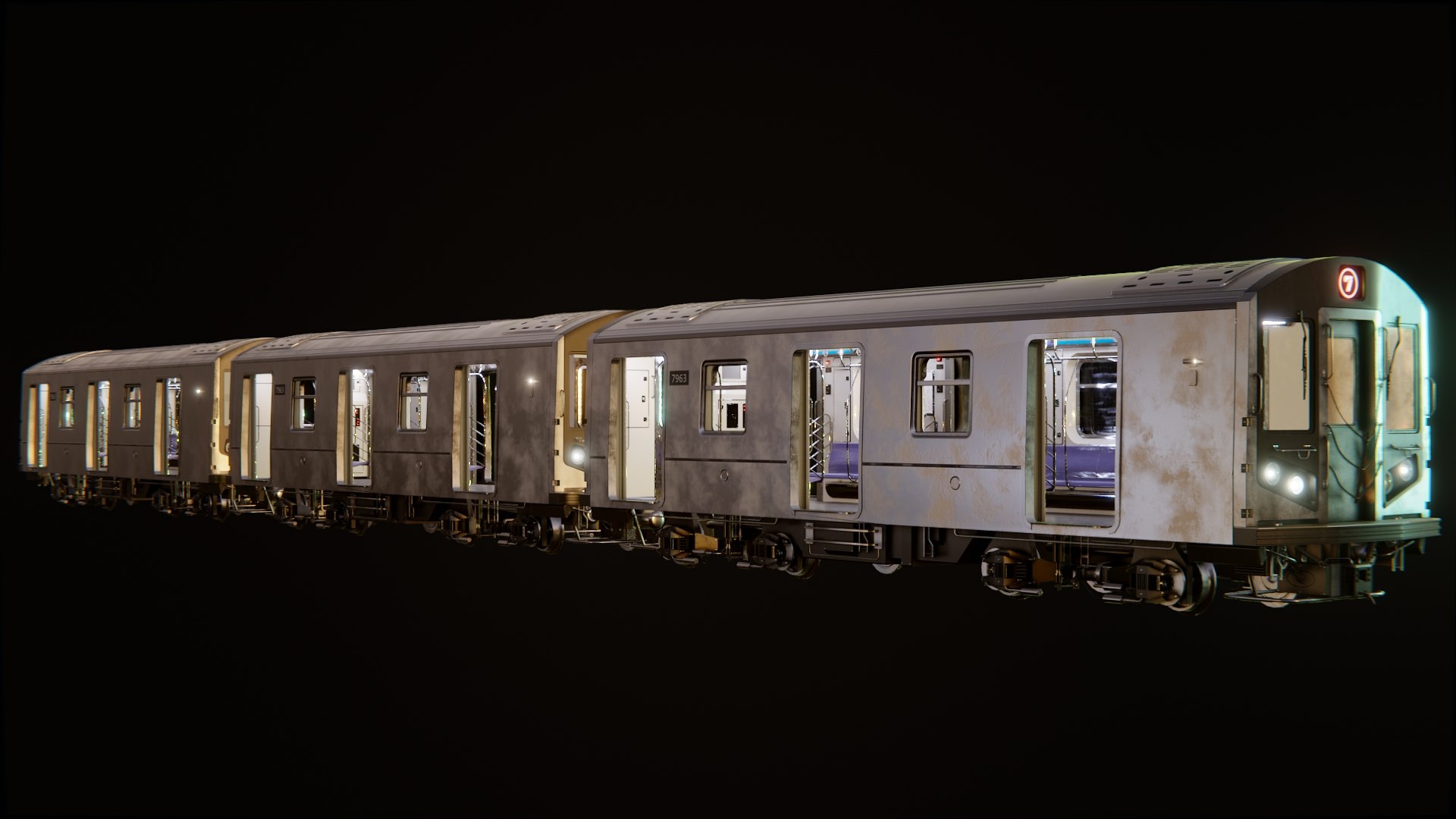 Subway Car Interior With Exterior 3D Model - TurboSquid 1815455