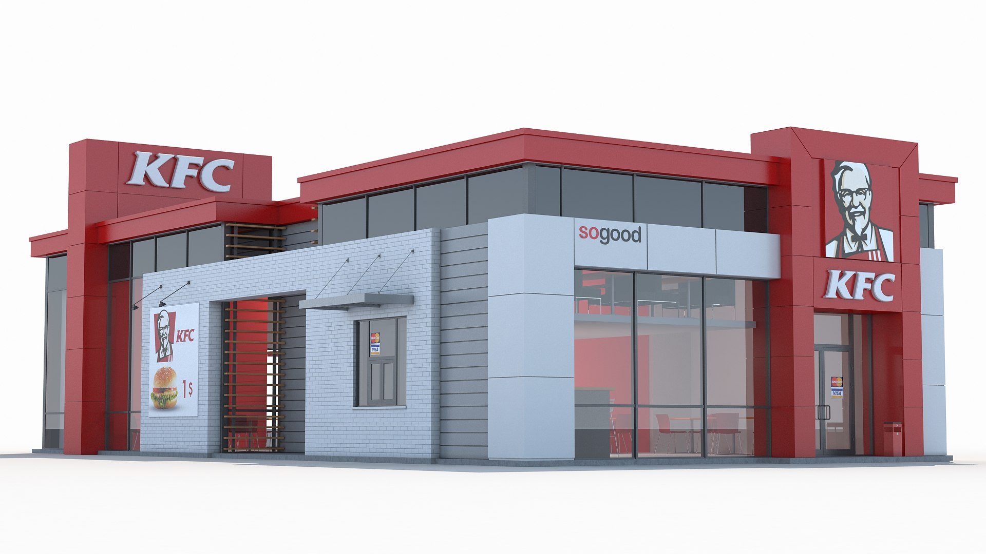 3d Model Kfc Restaurant