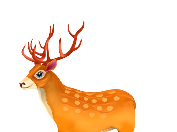 3D cartoon deer rigged animation - TurboSquid 1616159