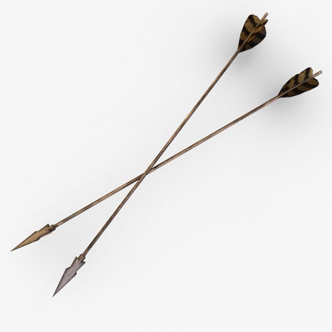 3d fantasy bow arrows model
