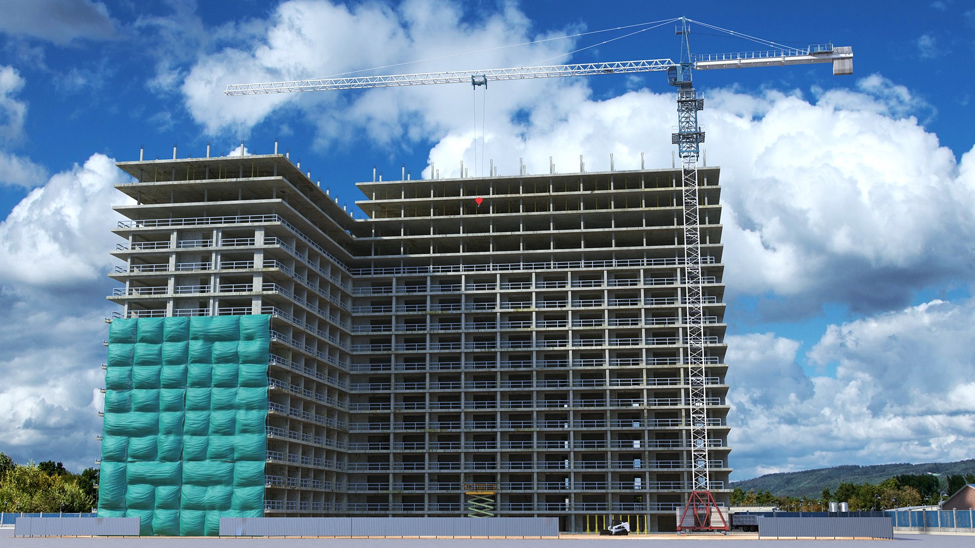 Construction Tower Crane Rigged For Cinema 4D Model - TurboSquid 2157568