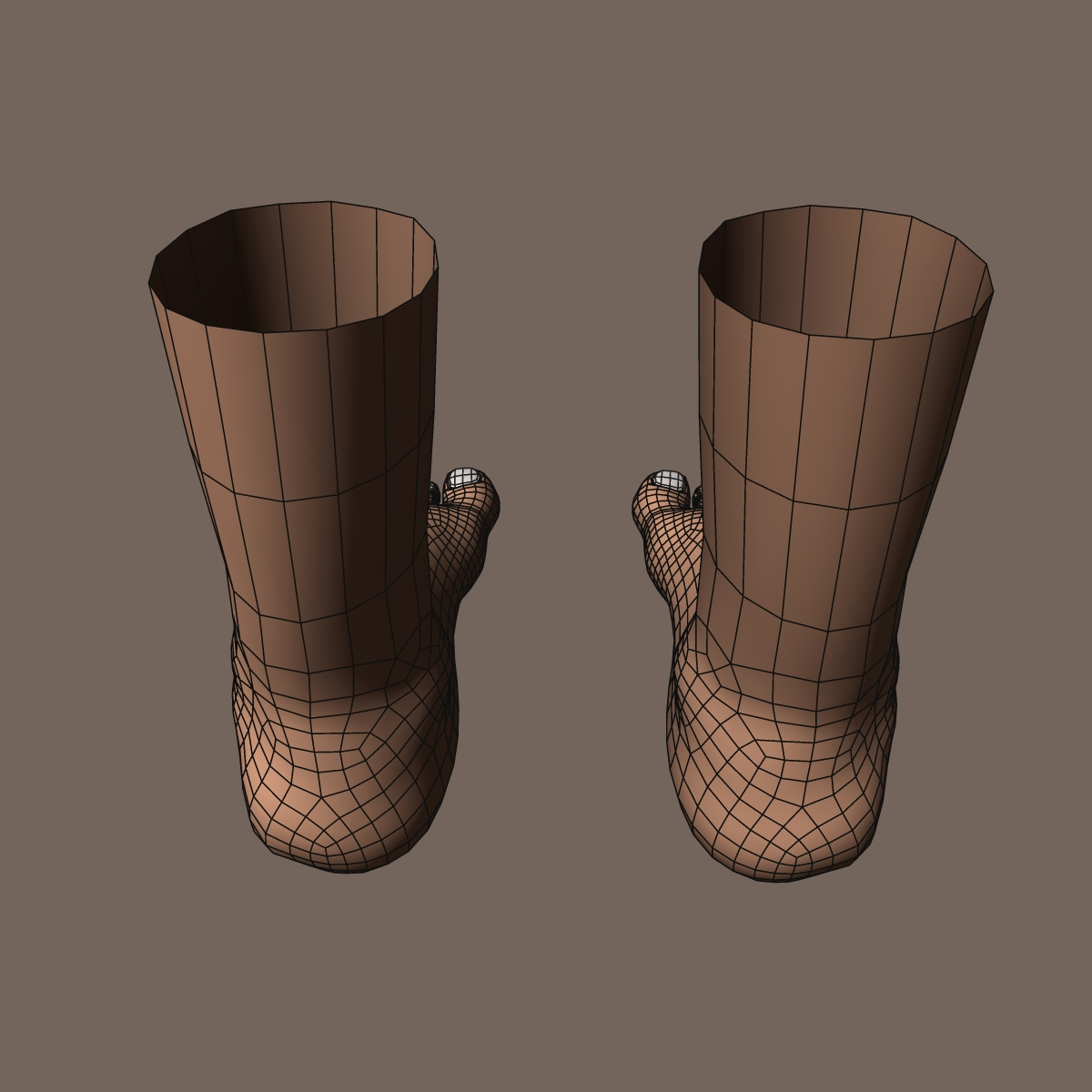 decent feet uv unwrapped 3d model