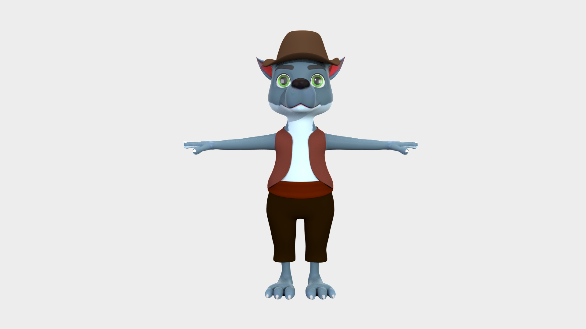 Cartoon Wolf 3D Model - TurboSquid 2111637