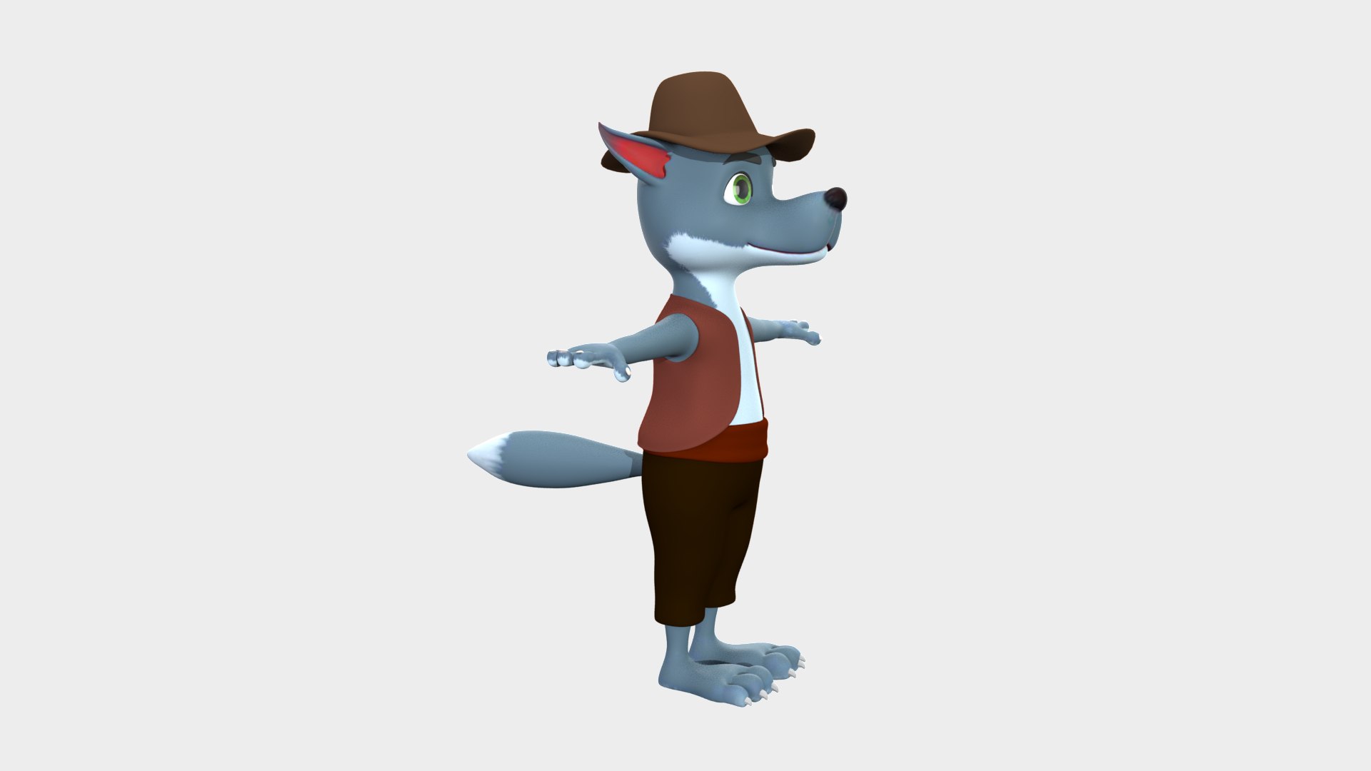 Cartoon Wolf 3D Model - TurboSquid 2111637