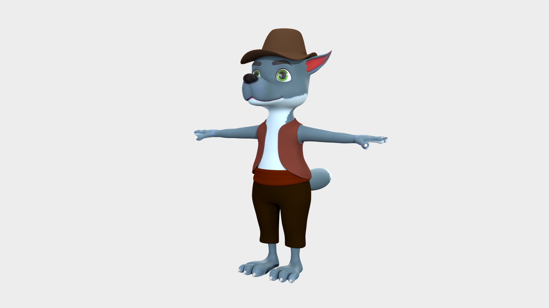 Cartoon Wolf 3D Model - TurboSquid 2111637