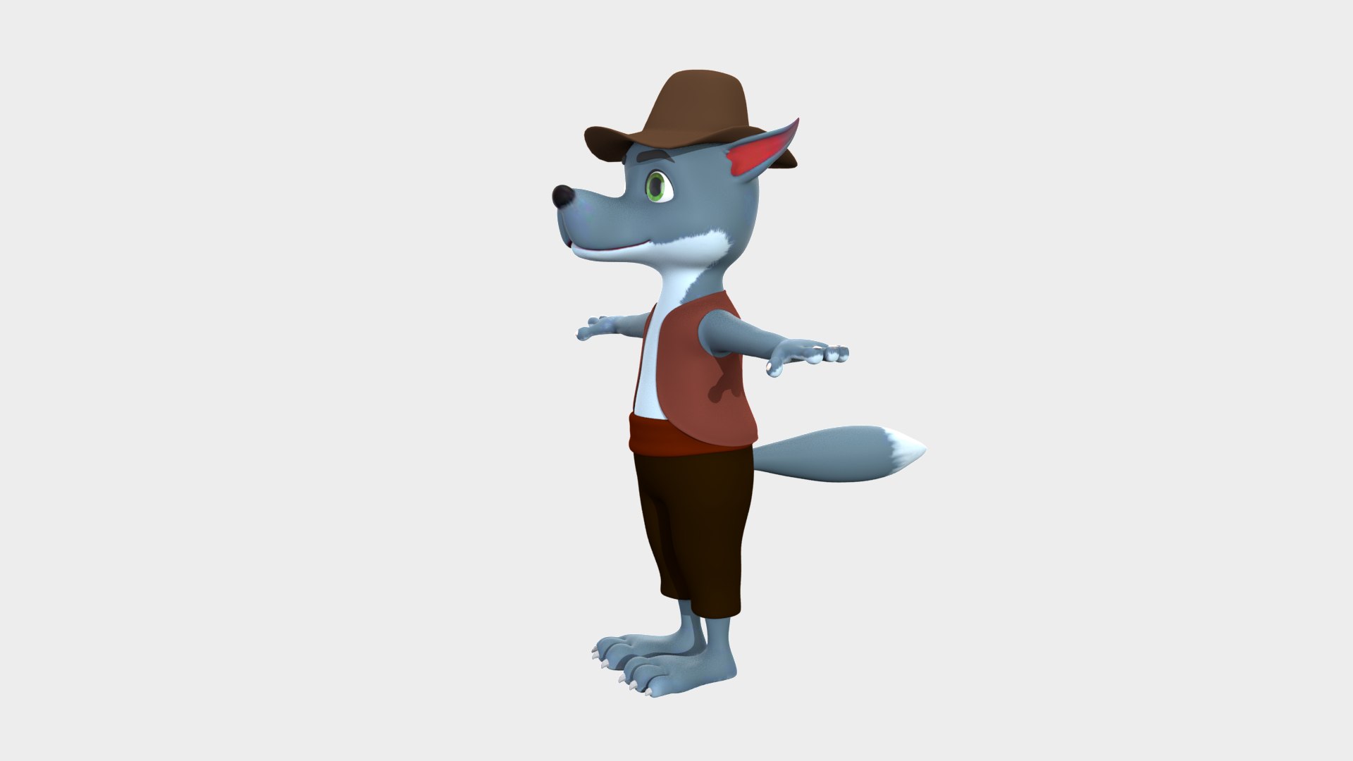 Cartoon Wolf 3D Model - TurboSquid 2111637