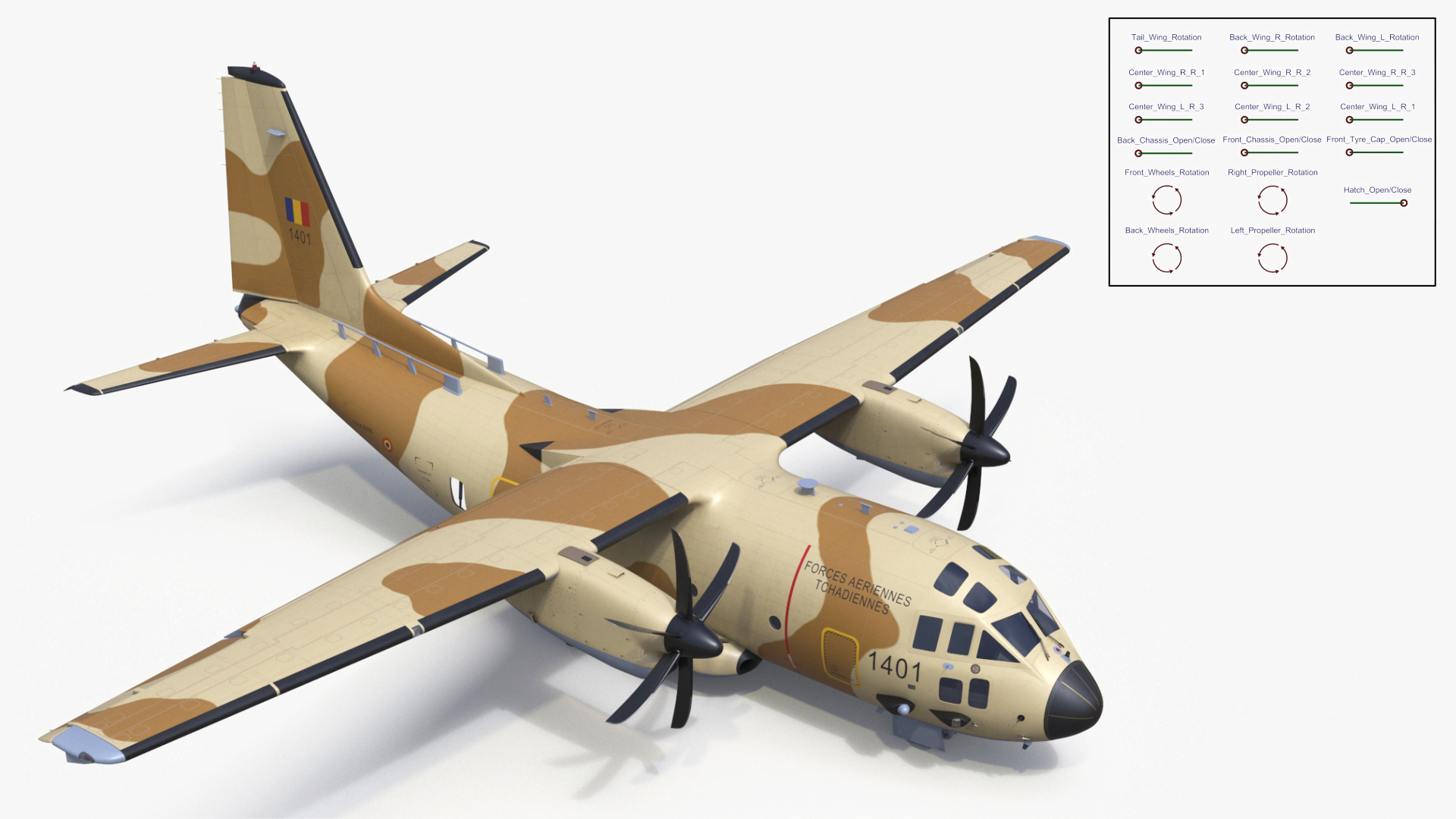 3D Model Alenia C-27J Spartan Morocco Rigged - TurboSquid 2290824