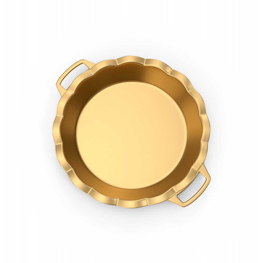 3D Gold Pie Pan Model - TurboSquid 2162681