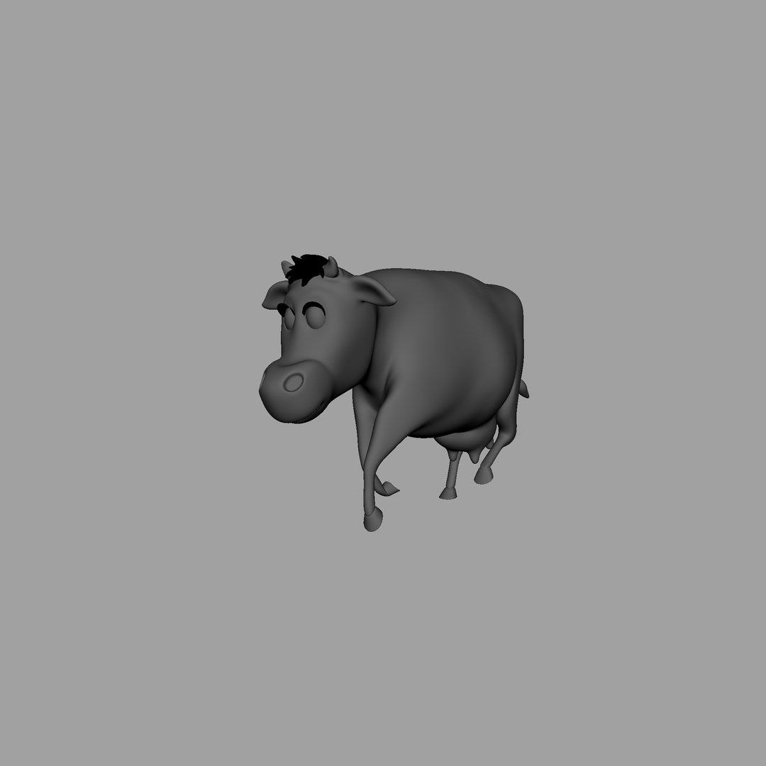 3D Cartoon Cow Rig Animation - TurboSquid 1211697