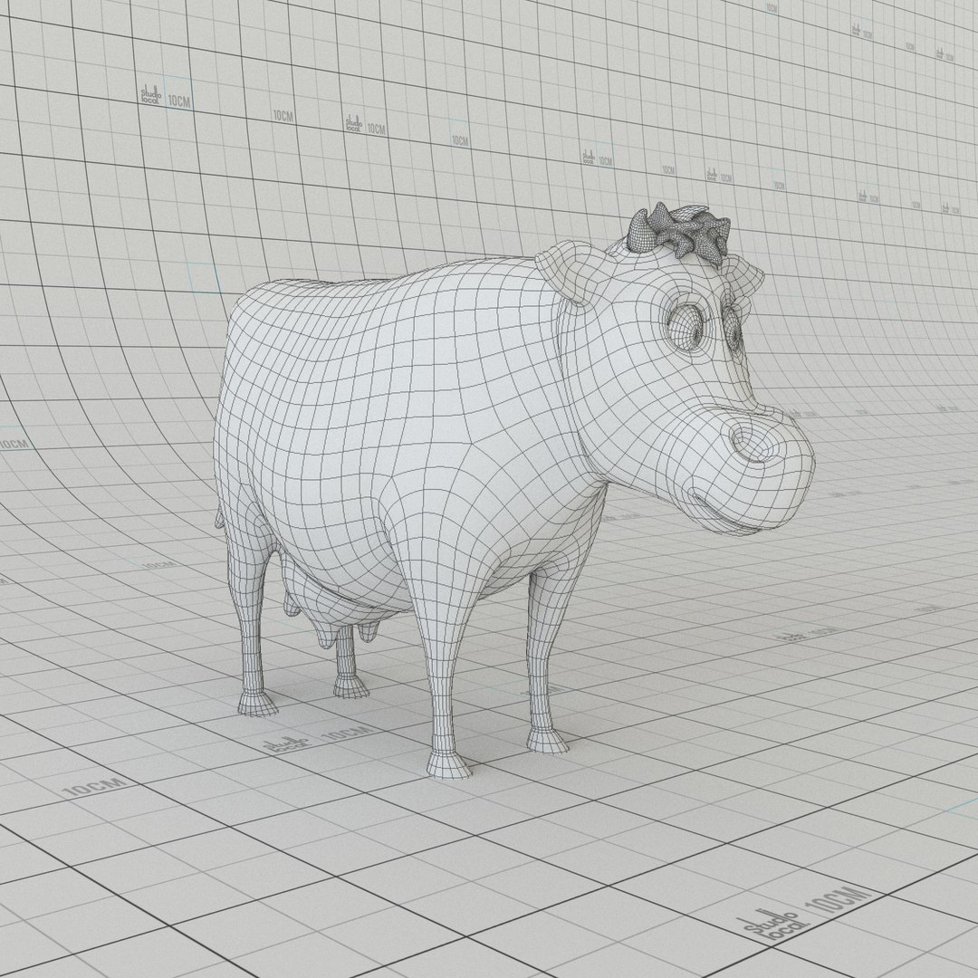 3D Cartoon Cow Rig Animation - TurboSquid 1211697