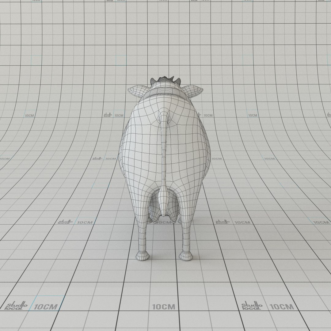 3D Cartoon Cow Rig Animation - TurboSquid 1211697