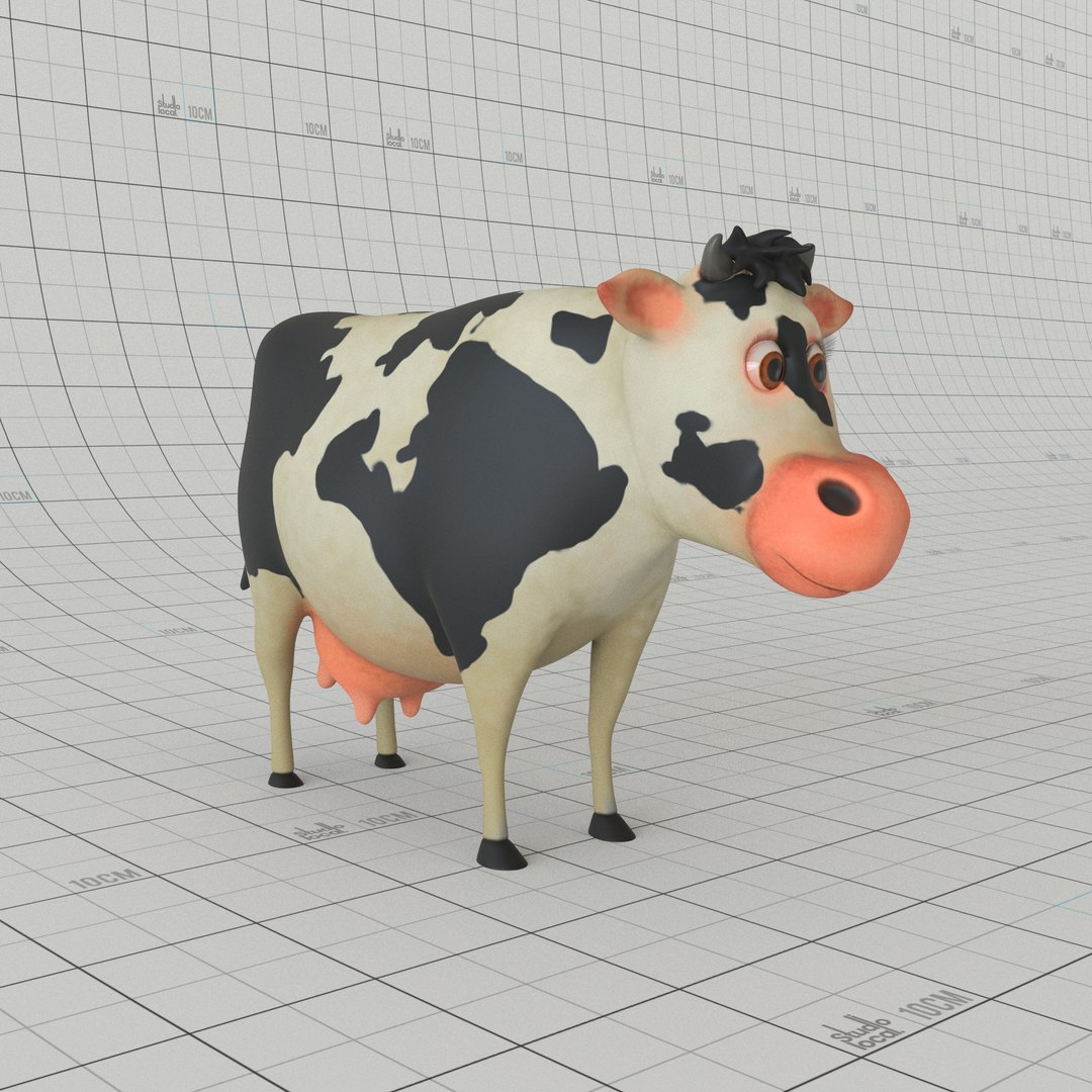 3D Cartoon Cow Rig Animation - TurboSquid 1211697