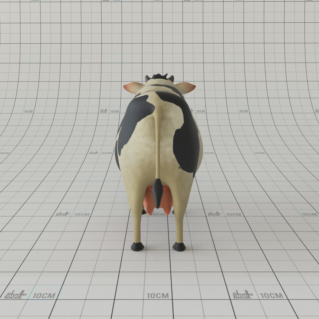 3D Cartoon Cow Rig Animation - TurboSquid 1211697