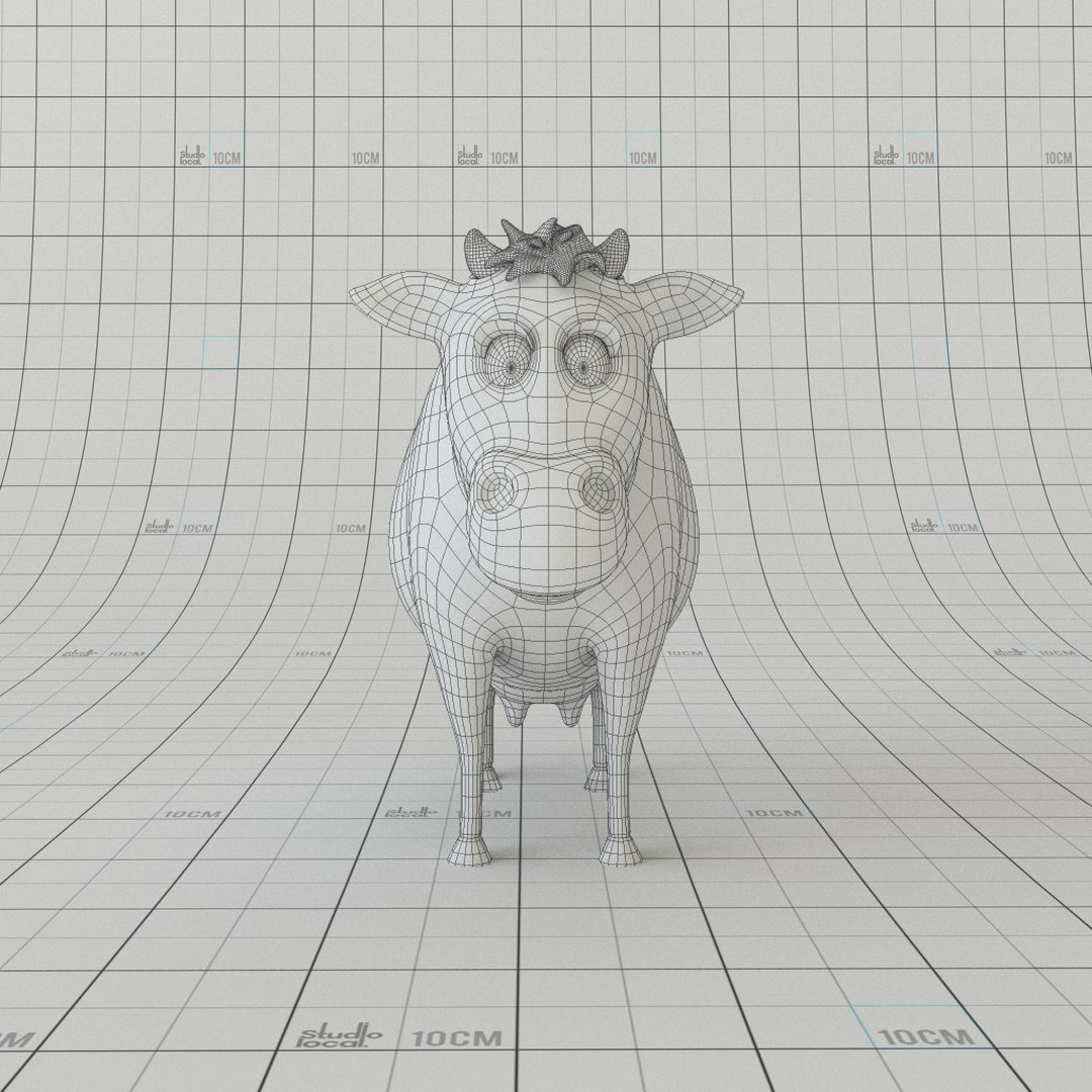 3D Cartoon Cow Rig Animation - TurboSquid 1211697