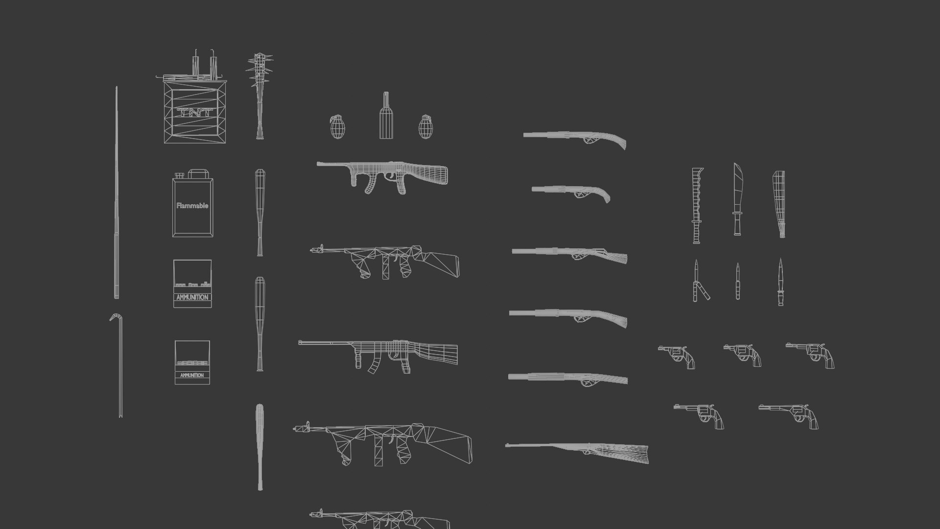 3D Gangster Weapons Low-Poly Model - TurboSquid 2349494