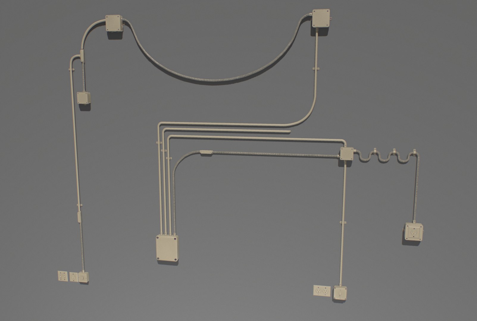 Electrical Wires Set Model - TurboSquid 1498316