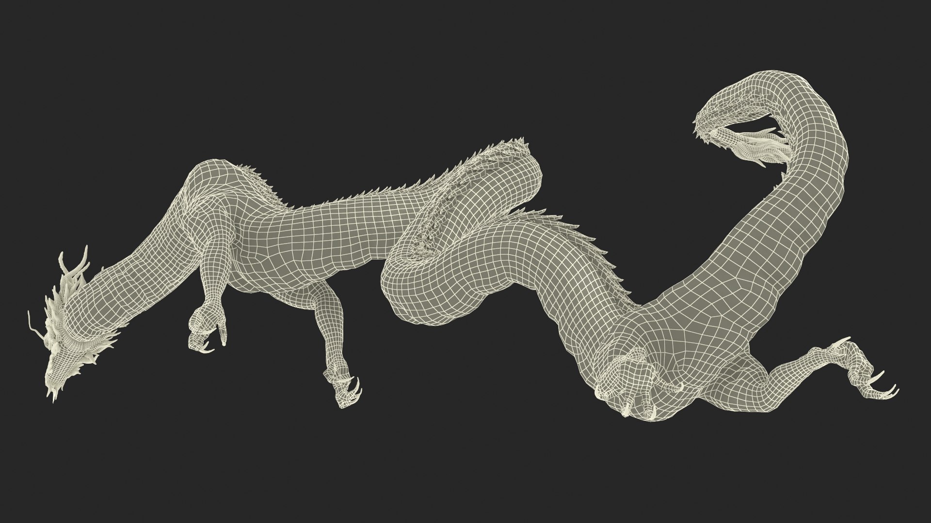 3D Asian Mythical Serpent Dragon Blue Rigged - TurboSquid 2205498