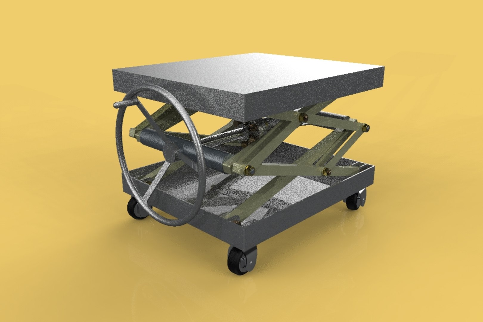 VINTAGE INDUSTRIAL SCISSOR LIFT TABLE 3D Model - TurboSquid 1849343