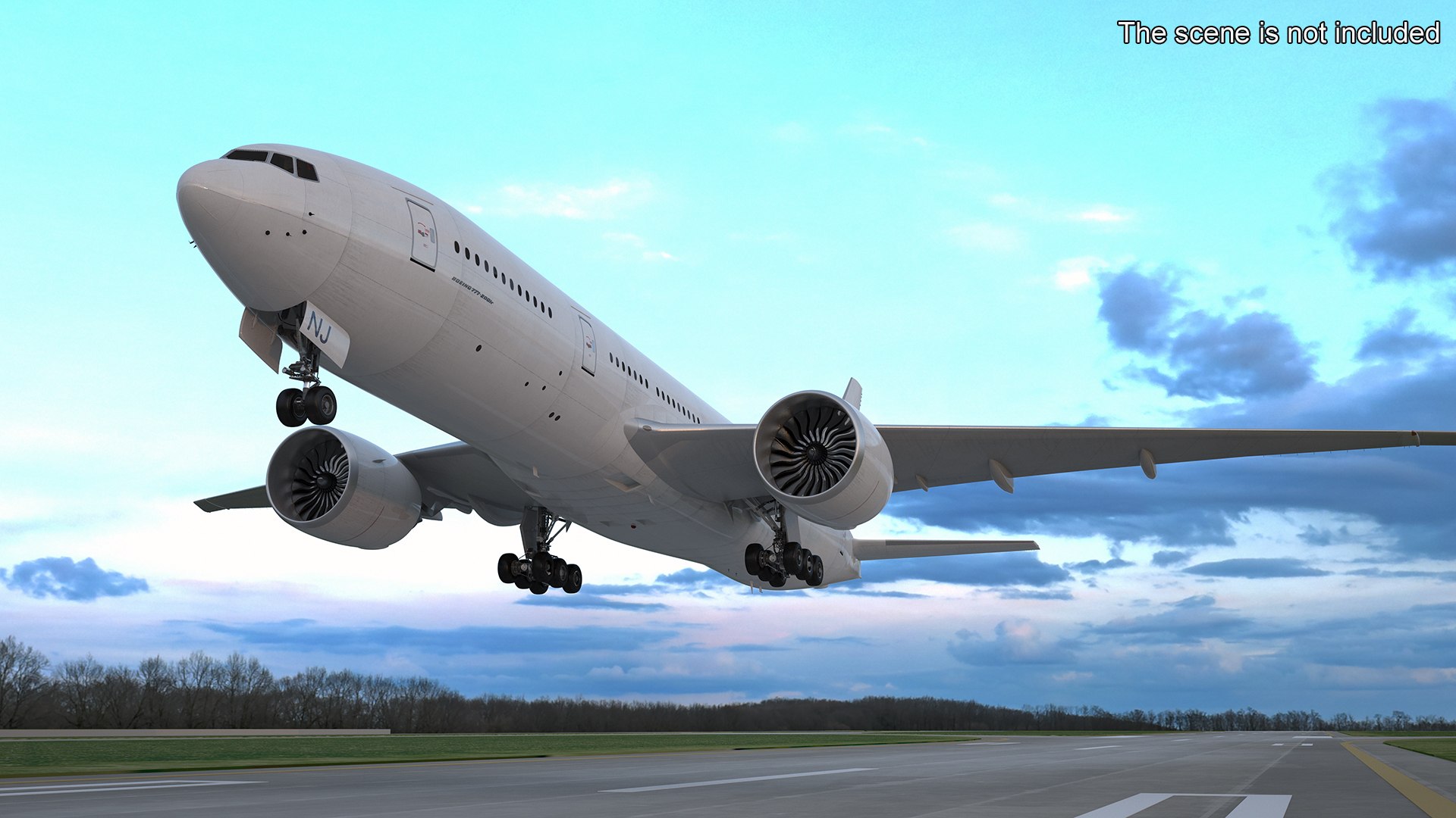 3D Boeing 777-200ER Passenger Aircraft Rigged For Cinema 4D Model ...
