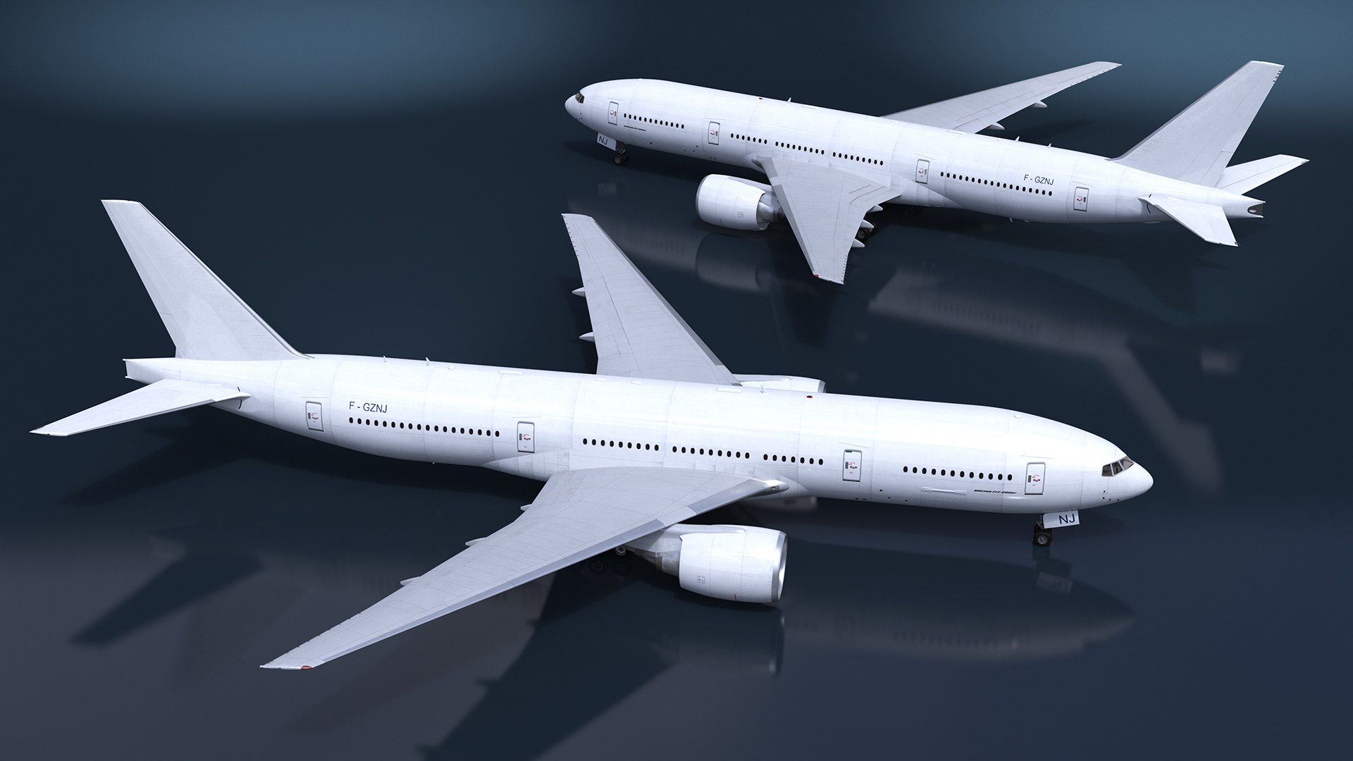 3D Boeing 777-200ER Passenger Aircraft Rigged For Cinema 4D Model ...