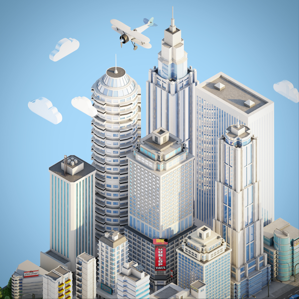 아이소 메트릭 타운 3D 모델 - TurboSquid 1325331