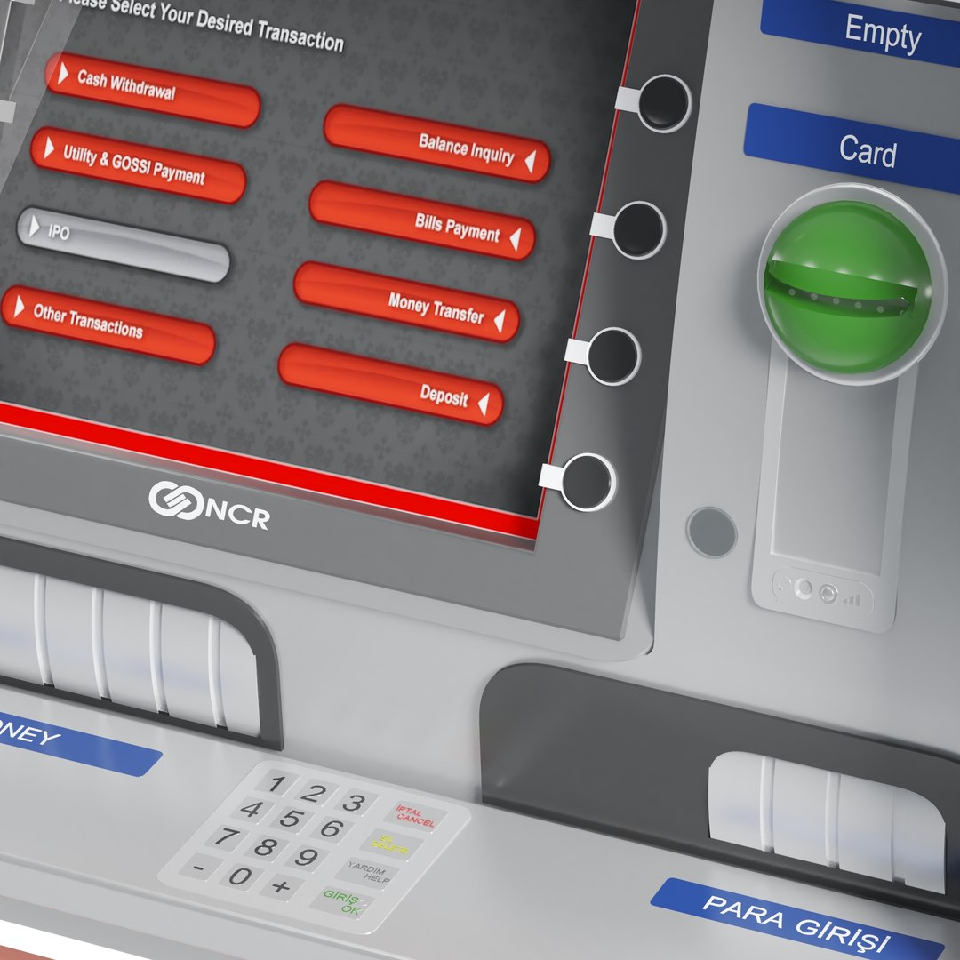 3D Ncr Bank Atm Money - TurboSquid 1207151