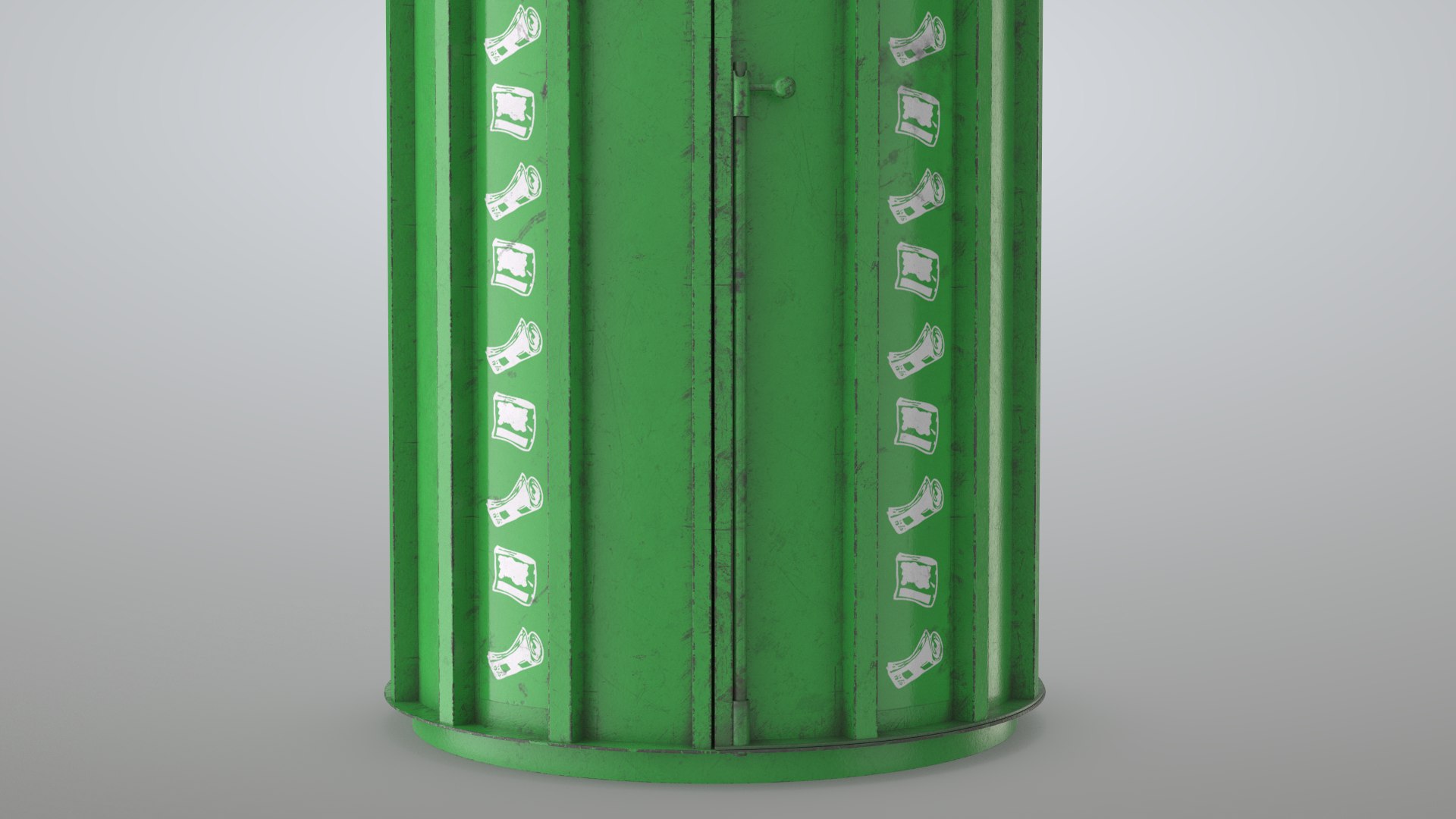 3D Realistic Green Trash Bin - TurboSquid 1553201