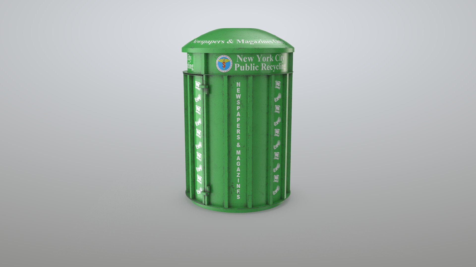 3D Realistic Green Trash Bin - TurboSquid 1553201
