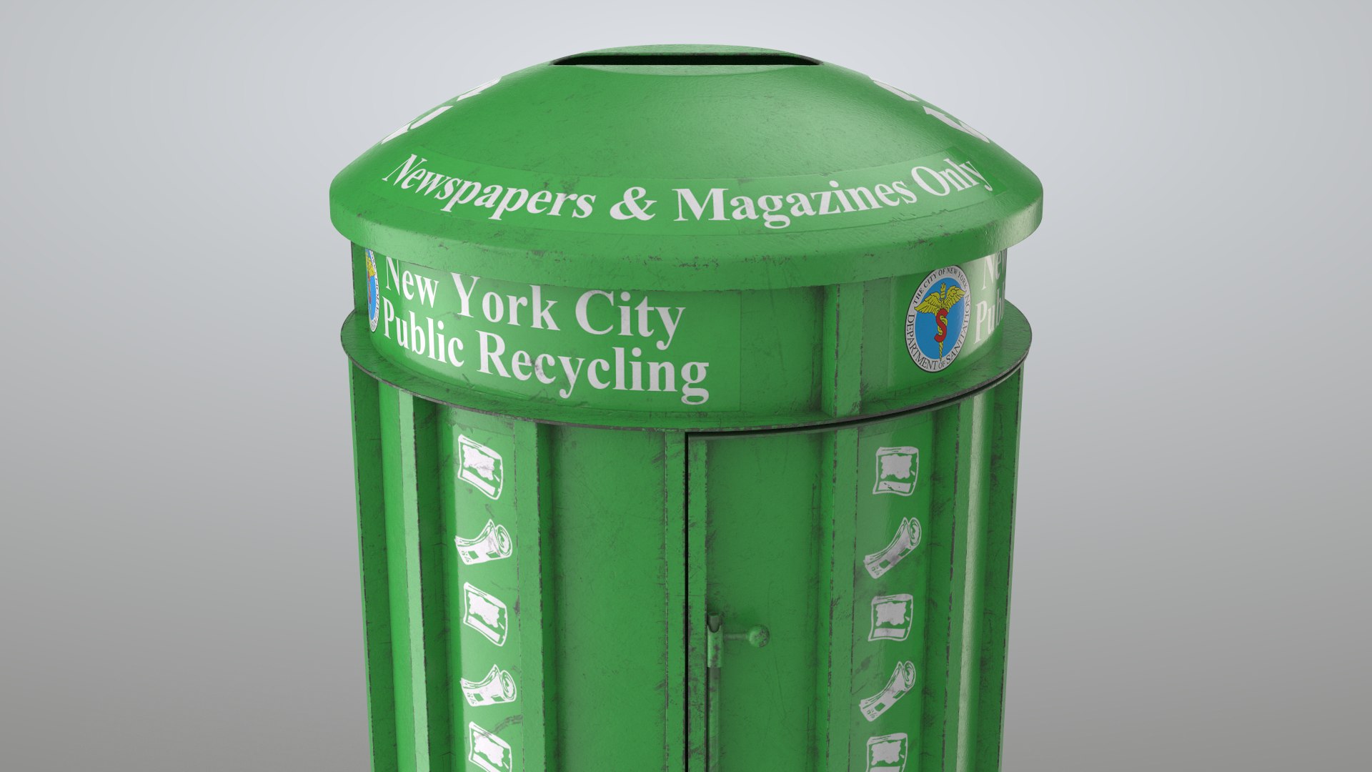 3D Realistic Green Trash Bin - TurboSquid 1553201