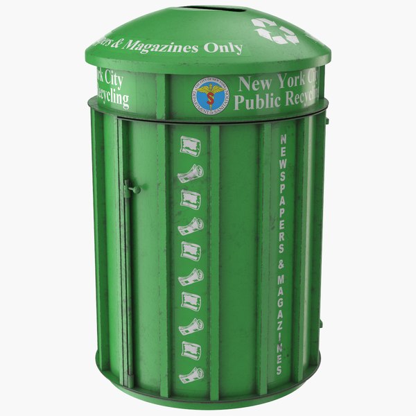 3D realistic green trash bin - TurboSquid 1553201