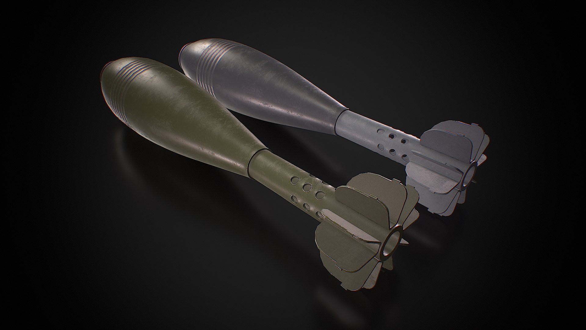 3D Mortar Bomb 120mm Low-poly - TurboSquid 2231934