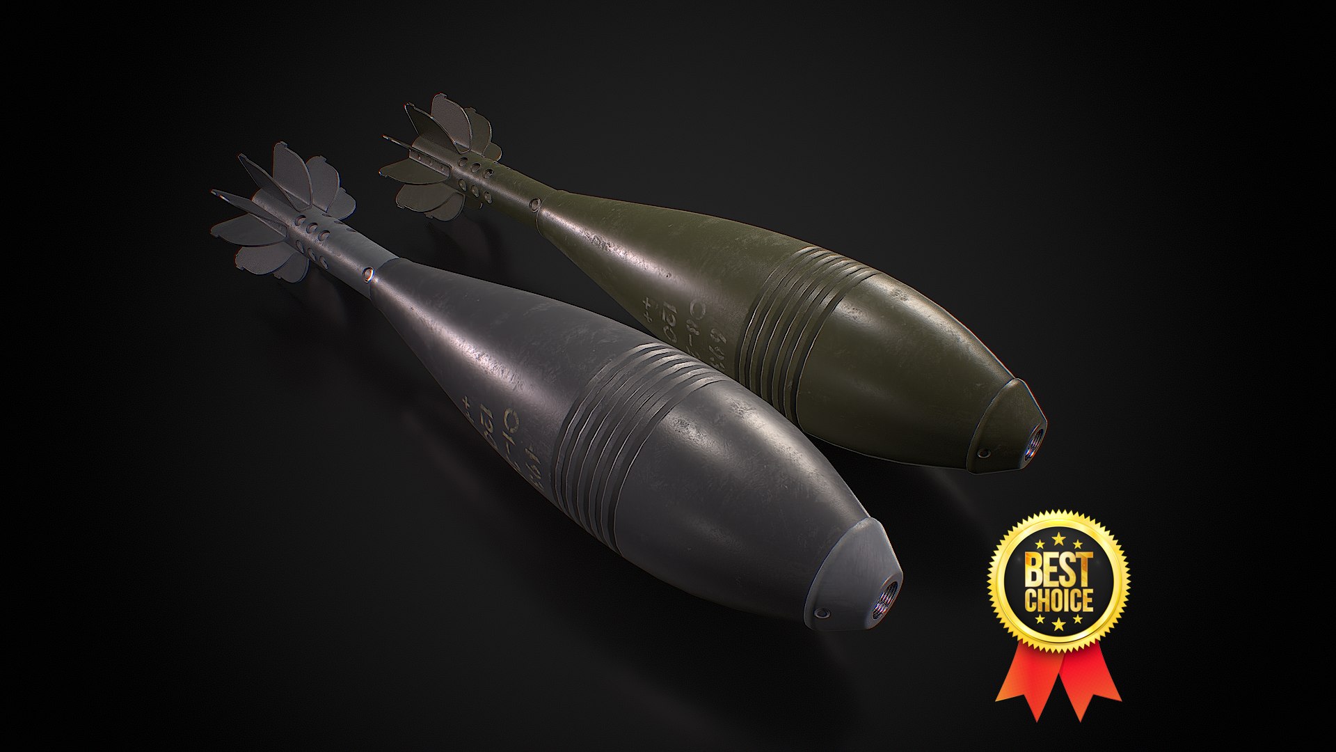 3D Mortar Bomb 120mm Low-poly - TurboSquid 2231934