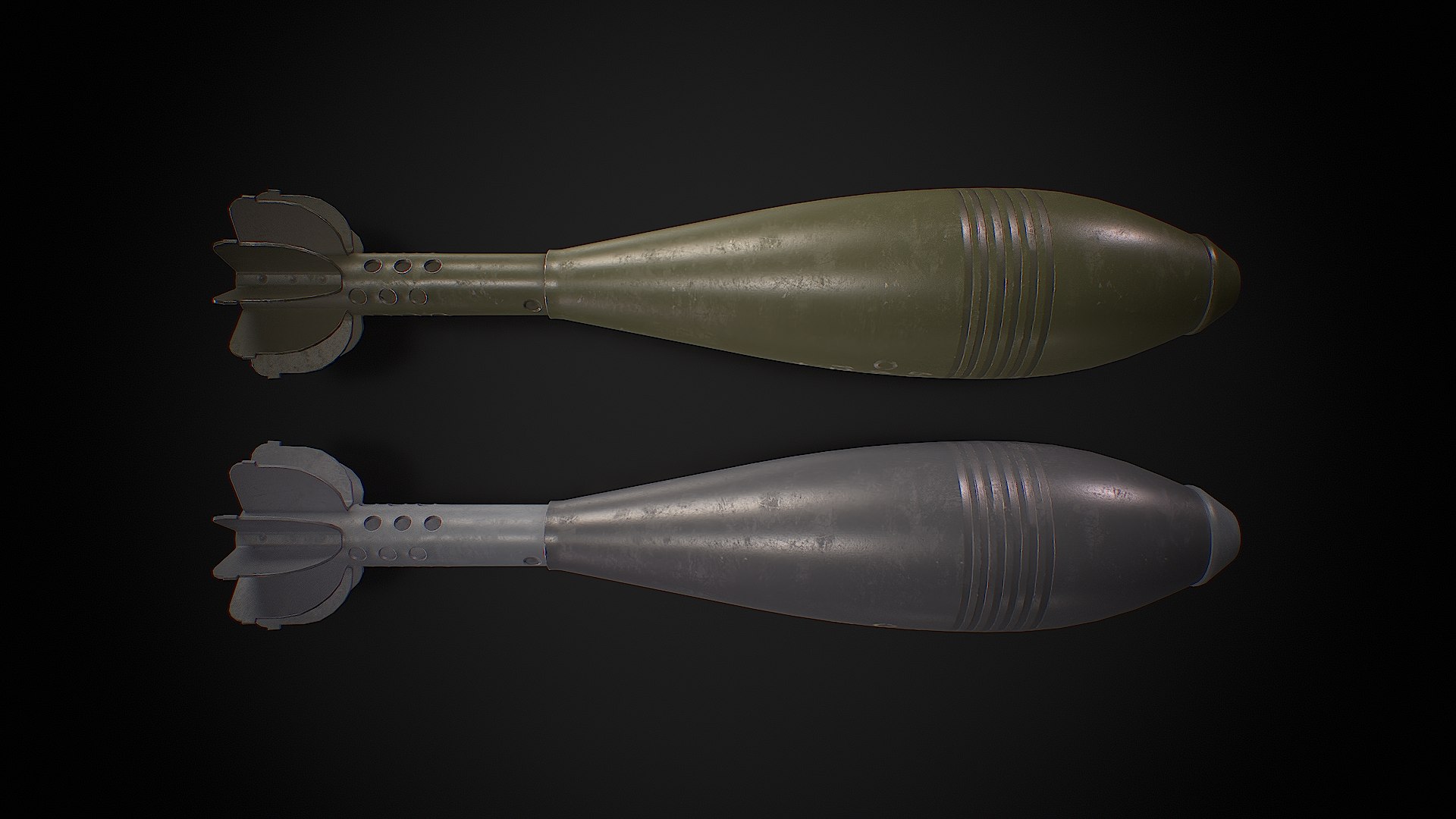 3D Mortar Bomb 120mm Low-poly - TurboSquid 2231934