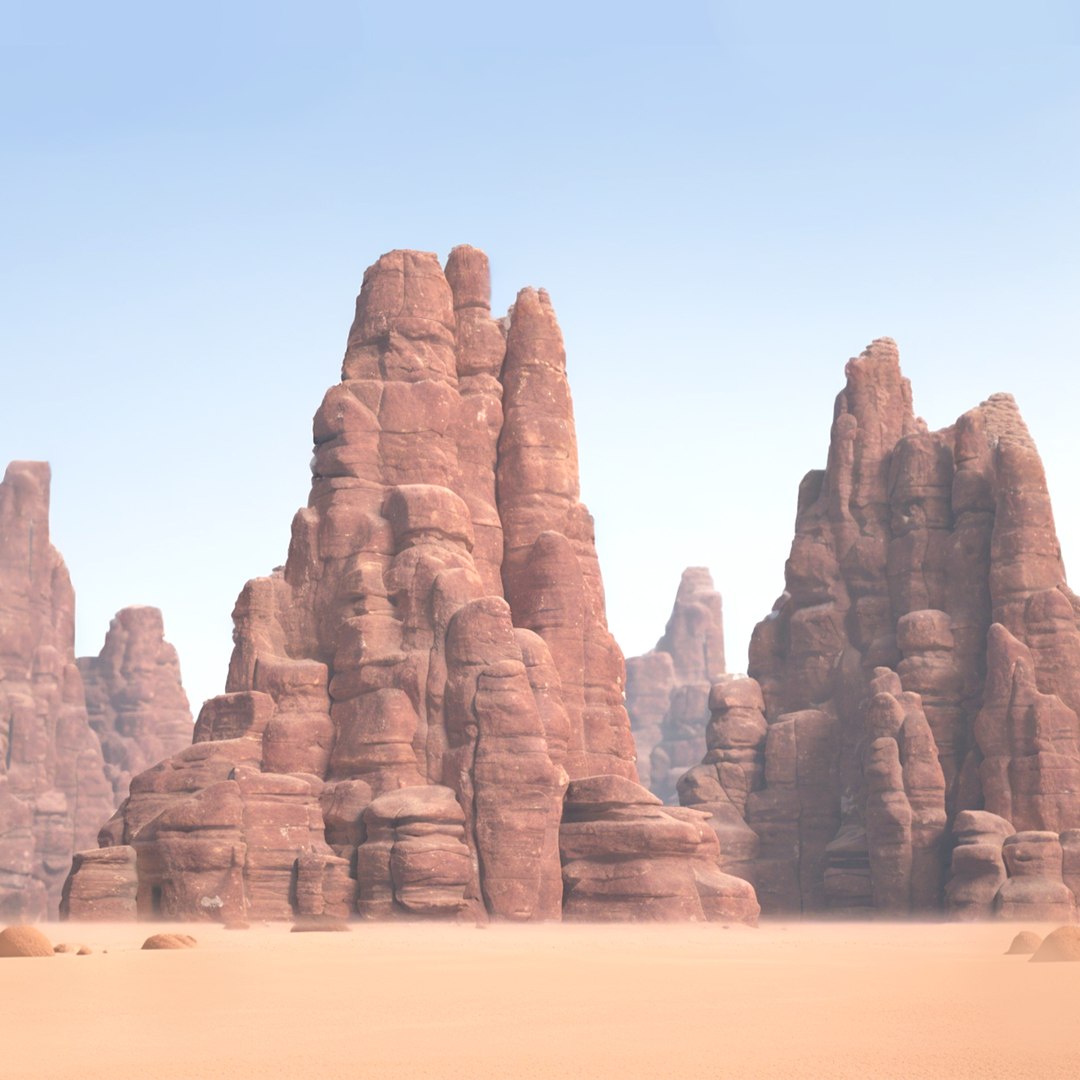 3D 14 Sandstone Columns Desert - 241025 - TurboSquid 2296900